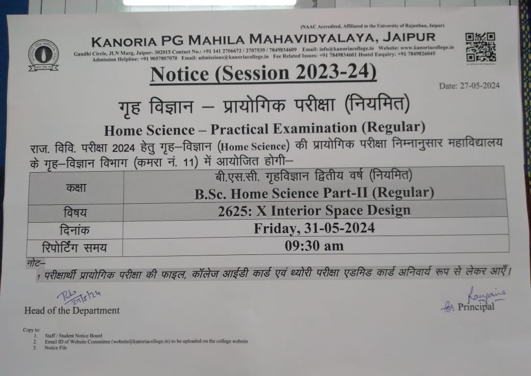 BSc Home Science Part 2 Practical 31 May 2024 - Kanoria PG Mahila ...